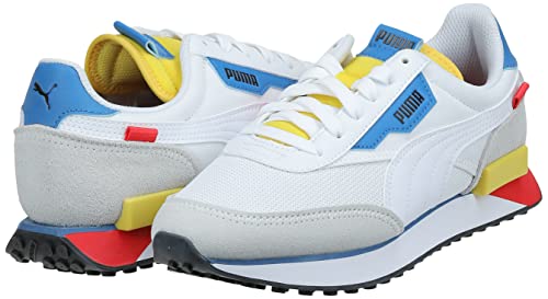 PUMA mens Future Rider Sneaker, Puma White-maize, 5 US
