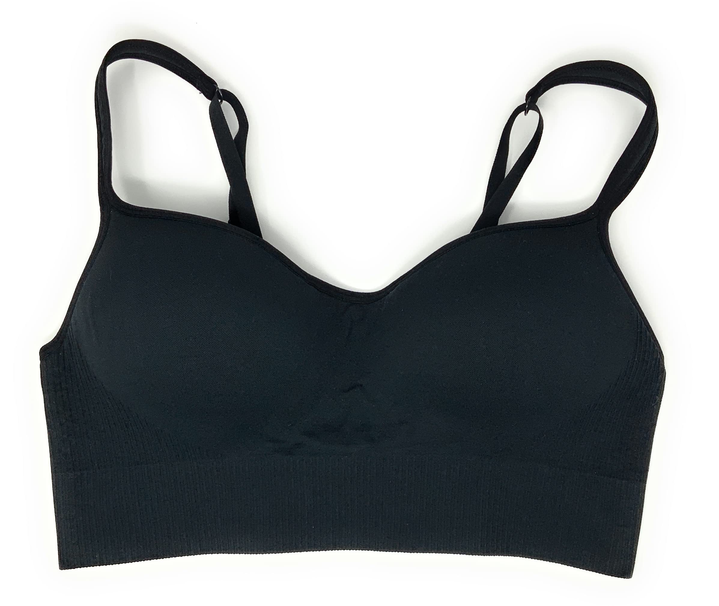 Victoria's Secret Seamless Wireless Triangle Yoga Sports Bra, Black, Medium