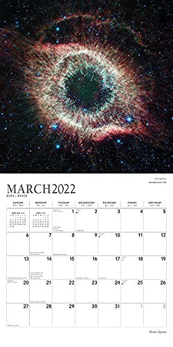 Outer Space 2022 12 x 12 Inch Monthly Square Wall Calendar with Foil Stamped Cover by Plato, Universe Cosmos Inspiration