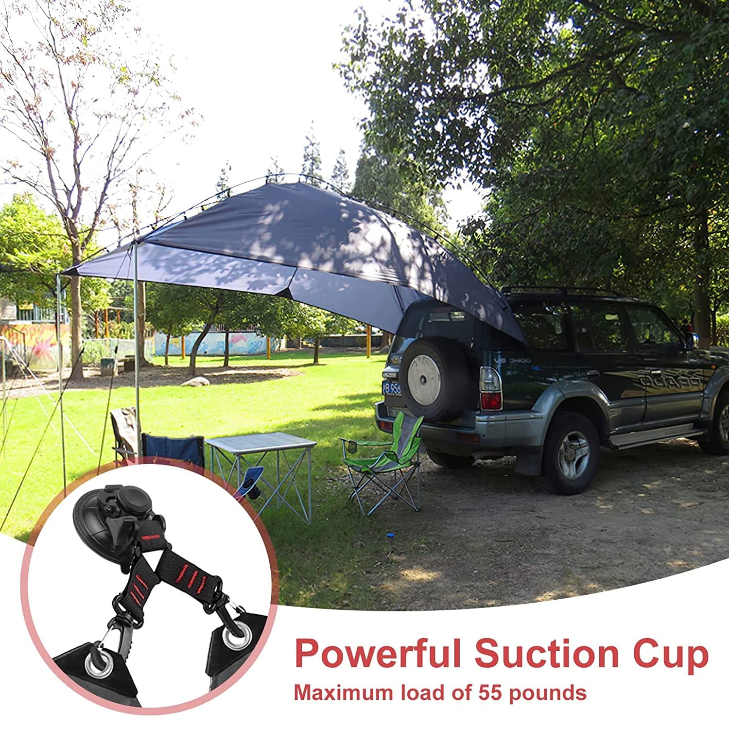 Vashly Heavy Duty Suction Cup Anchor 2pcs Strong Double Hooks Suction Cup with Hook Tie Down