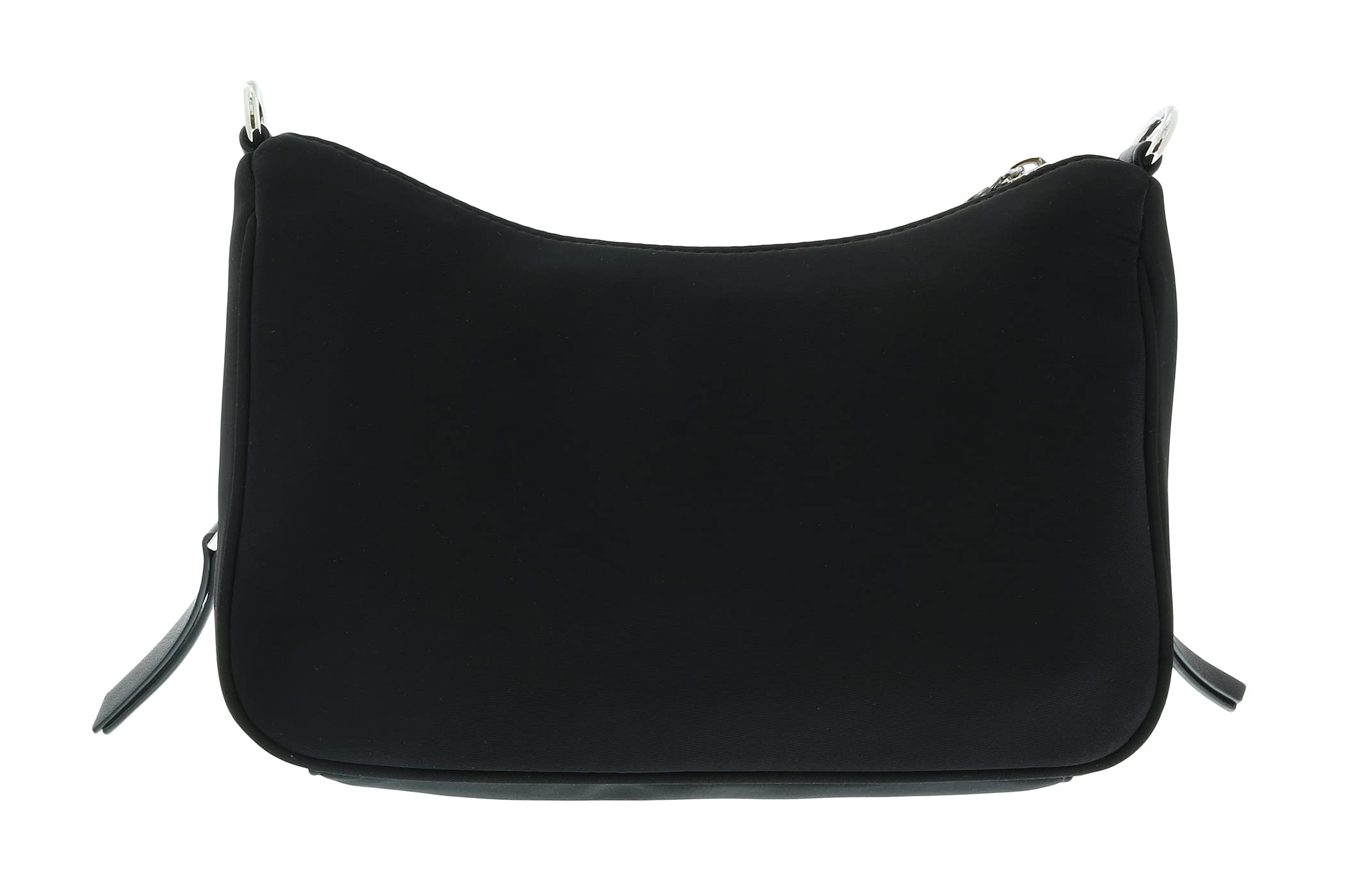 Versace Jeans Couture Black Nylon Signature Acetate Chain Medium Hobo Multi Pocket Shoulder Bag for womens