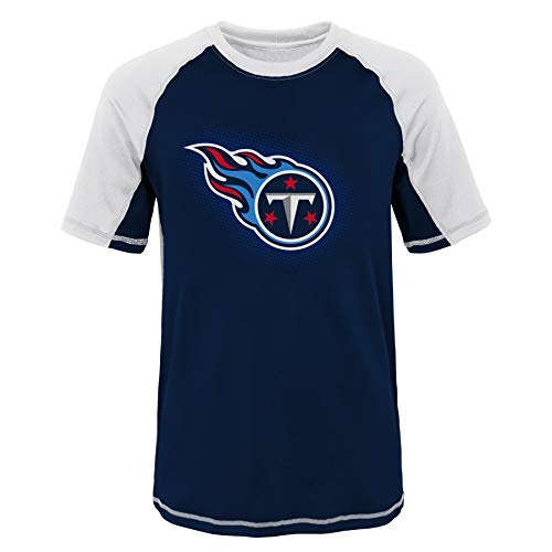 Outerstuff NFL Tennessee Titans Youth 8-20 Short Sleeve Rash Guard, Medium (10-12), White