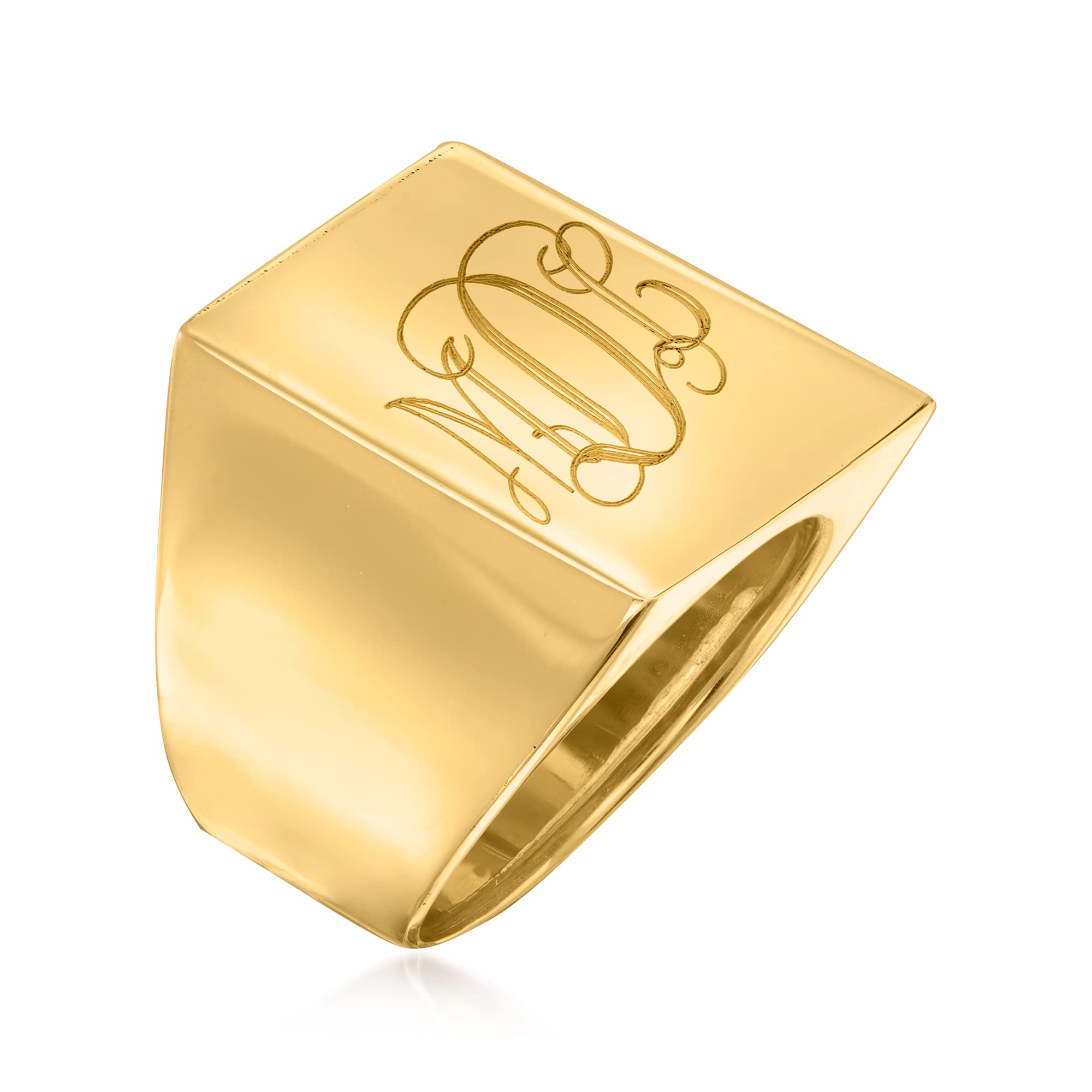Ross-Simons Plain - Italian 14kt Yellow Gold Square-Top Ring. Size 8