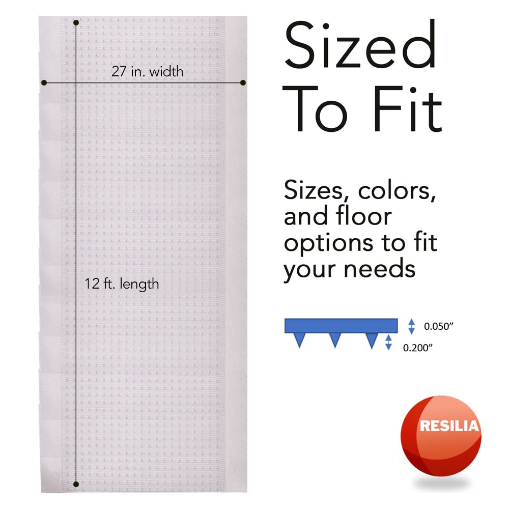 Resilia Premium Heavy Duty Floor Runner/Protector for Carpet Floors β Skid-Resistant, Clear, Plastic Vinyl, Clear Prism, 27 Inches x 12 Feet