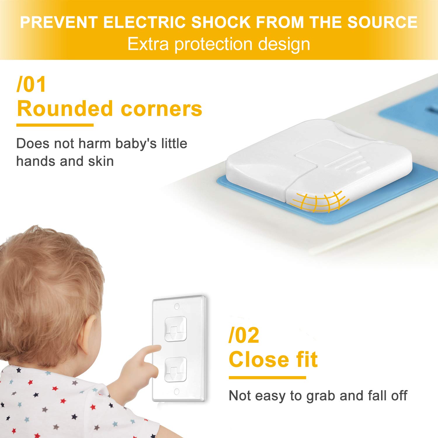 Outlet Covers Baby Proofing (40 Pack) with Hidden Pull Handle Outlet Plug Covers Prevent Electric Shock Hazard Outlet Protector Difficult for Kids to Remove Child Proof Outlet Covers Outlet Cap