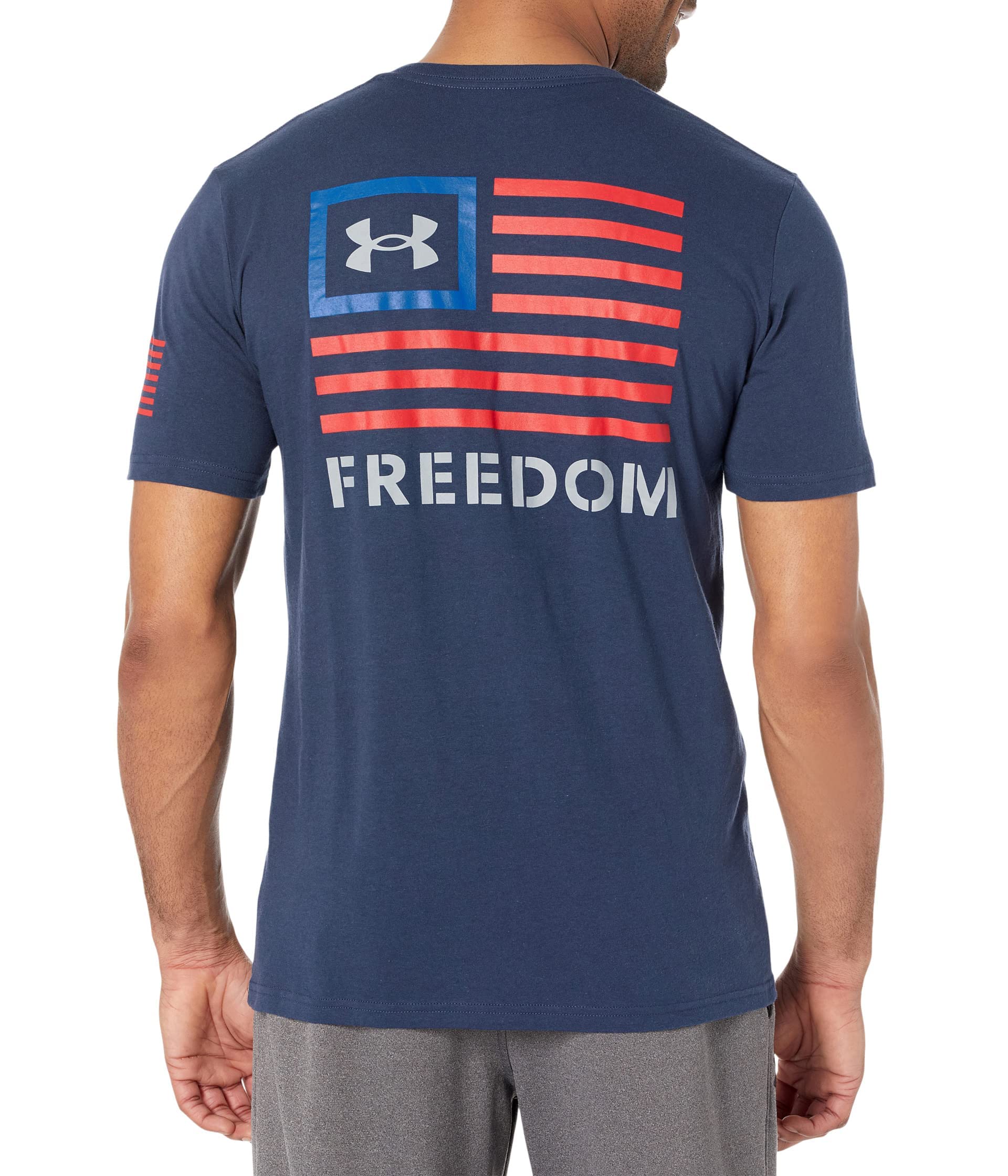 Under Armour Men's New Freedom Banner T-Shirt, (408) Academy/Royal/Red, X-Large