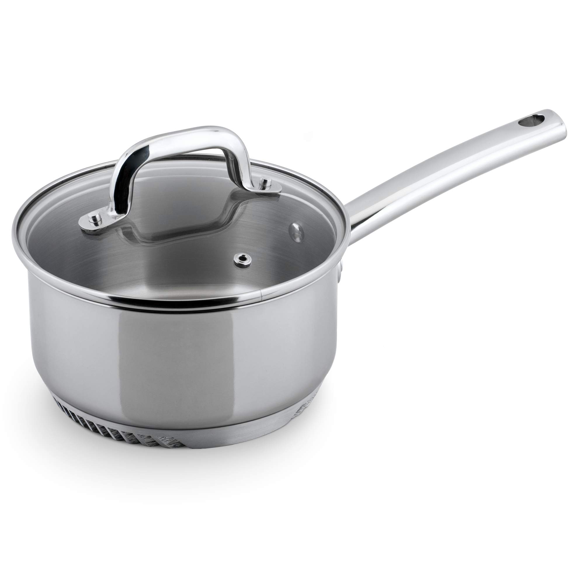 Turbo Pot® FreshAir™ Rapid Boil Stainless Steel 2 qt. Sauce Pan, time-and-energy saving cookware for gas stove Metallic