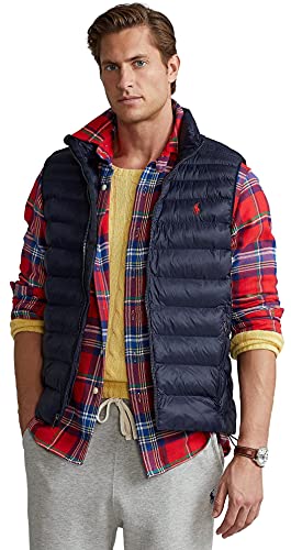 Polo Ralph Lauren Mens Full Zip Puffer Vest (XX-Large, Aviator Navy)