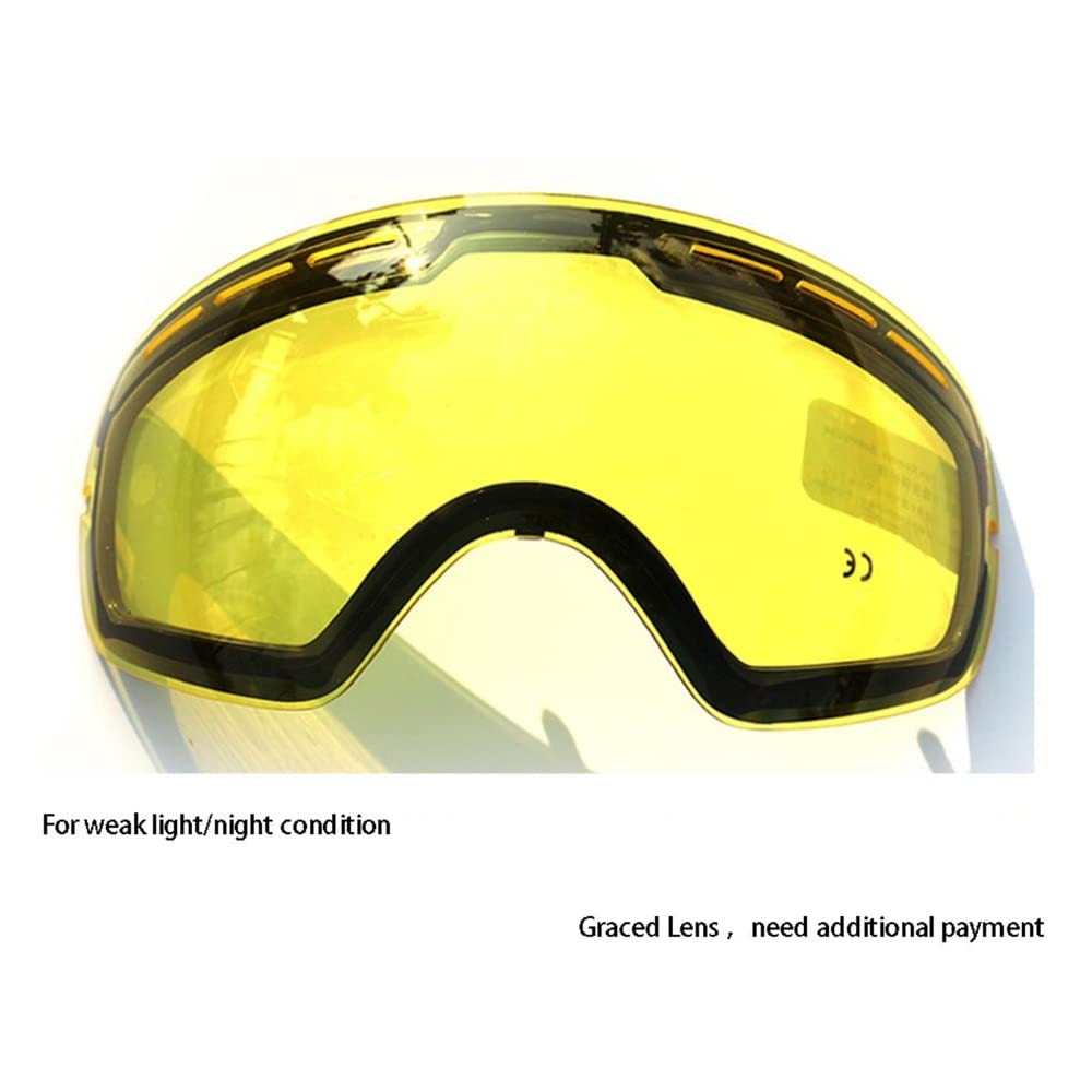 Ski Goggles Snow Goggles Double glare lenses Ski goggles Polarized professional ski glasses can be used in conjunction with other glasses (Color : A)