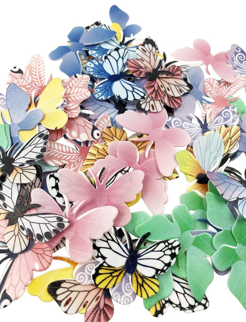 Set of 72 Edible Butterfly Cupcake Toppers Wedding Cake Birthday Party Food Decoration Mixed Size & Colou