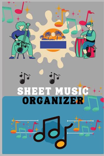 SHEET MUSIC ORGANIZER: Black and White Musical Notes Music Manuscript Notebook with Staff Paper - Blank Sheet Music Notebook - Music Journal | Songwriters, Teachers
