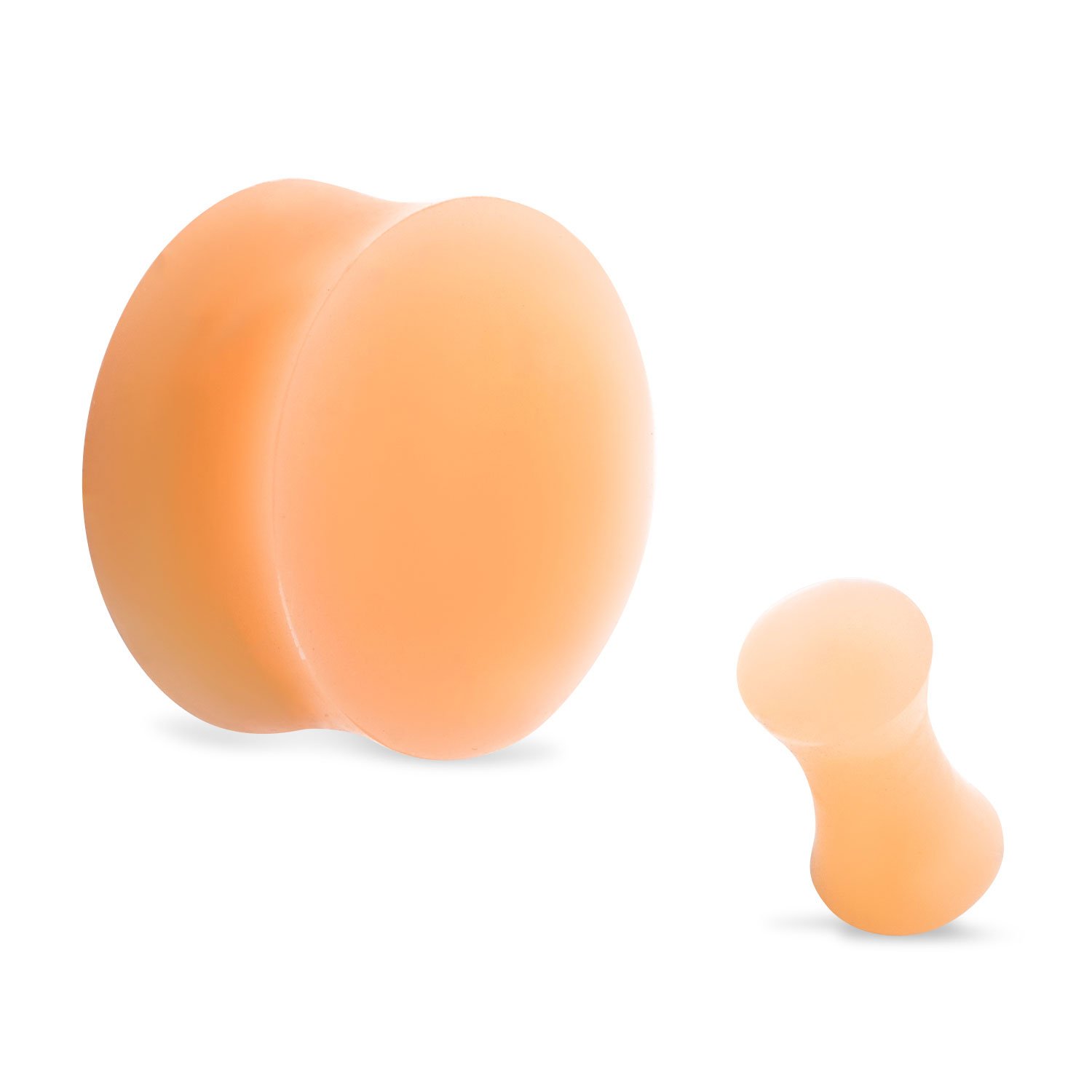 Pierced Owl Peach Flesh Tone Silicone Double Flared Plugs, Sold as a Pair (4mm (6G))