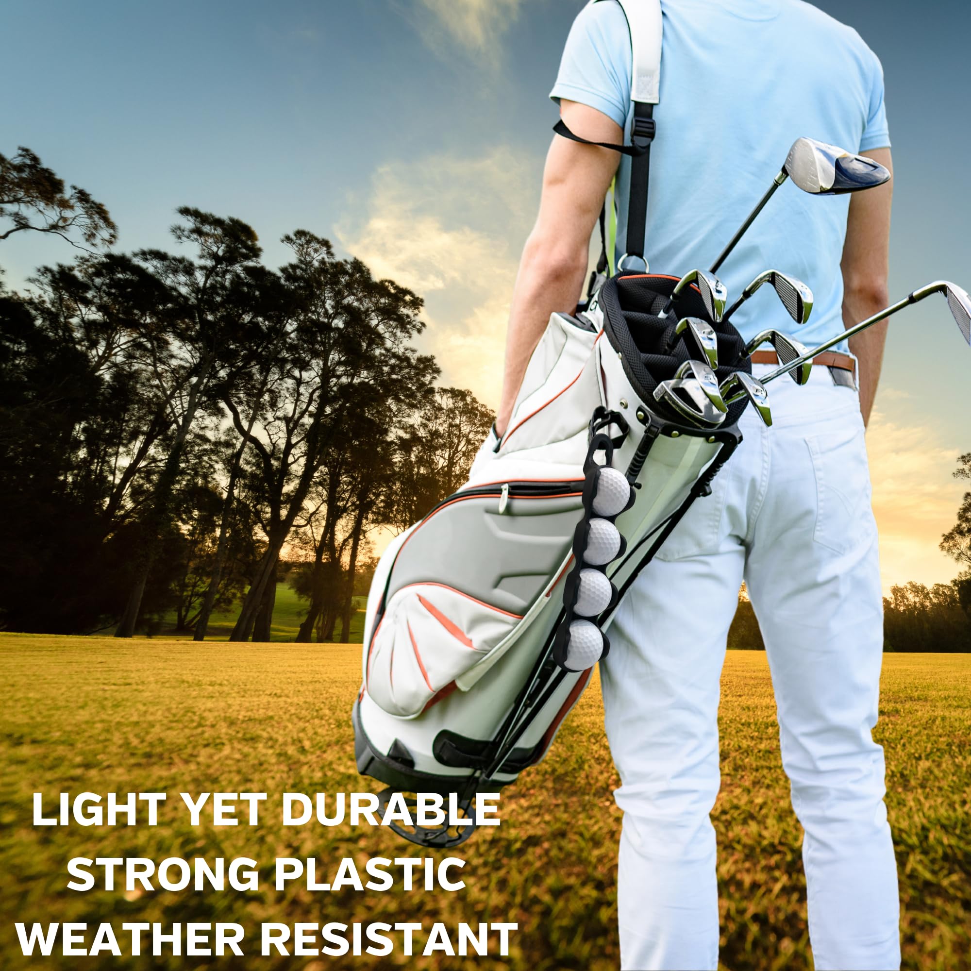 RE GOODS Golf Ball Holder - Holds 4 Golf Balls, Easy Attachment to Bag or Cart, Gift Accessories for Men and Women
