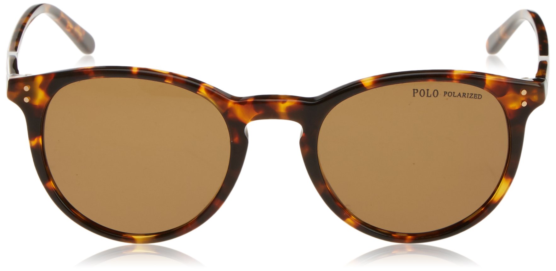 Polo Ralph Lauren Men's PH4110 Semi-Circular Sunglasses, Shiny Antique Havana/Polarized Brown, 50 mm