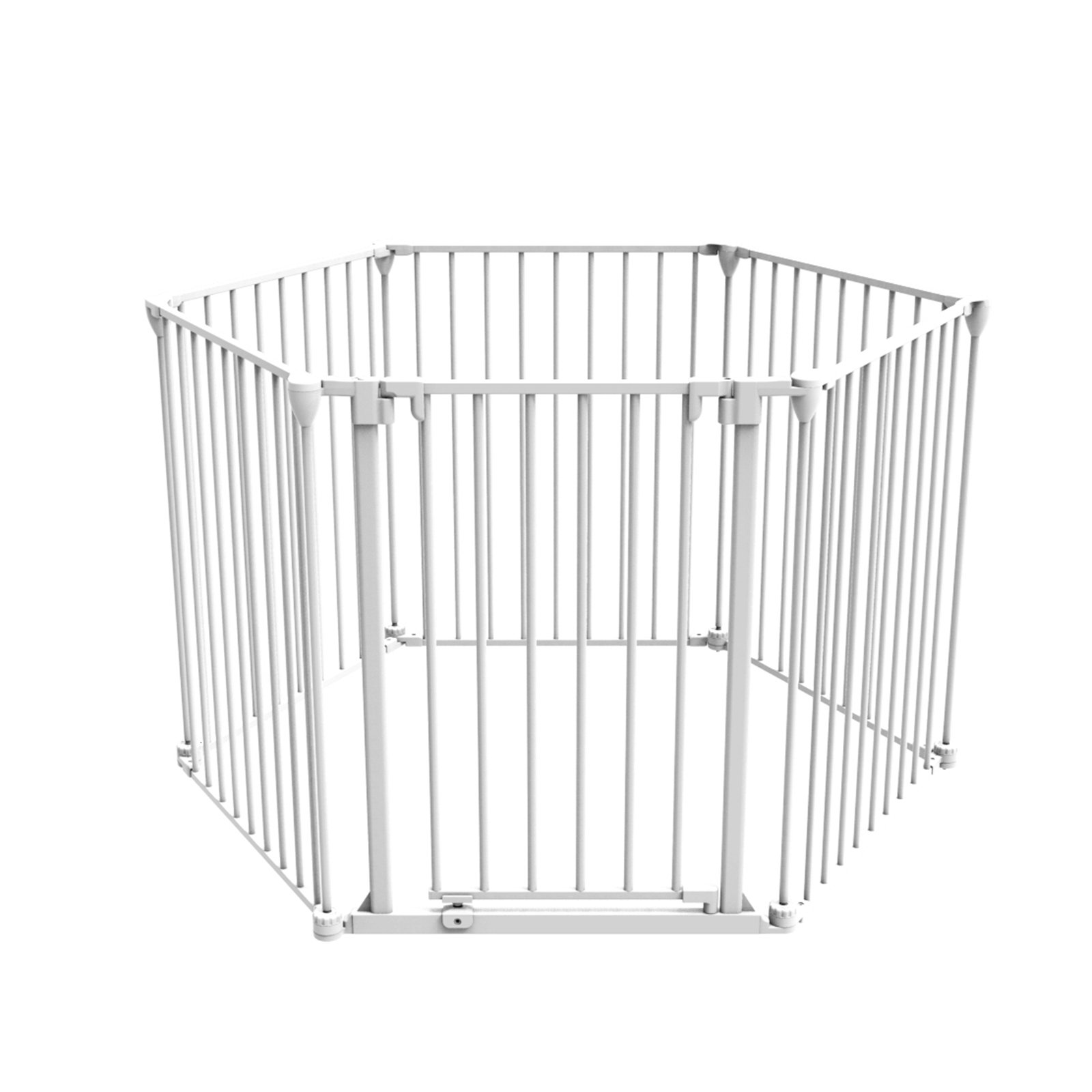 Perma 3-in-1 Playpen, Play Yard & Baby Gate - 6 Panels, White