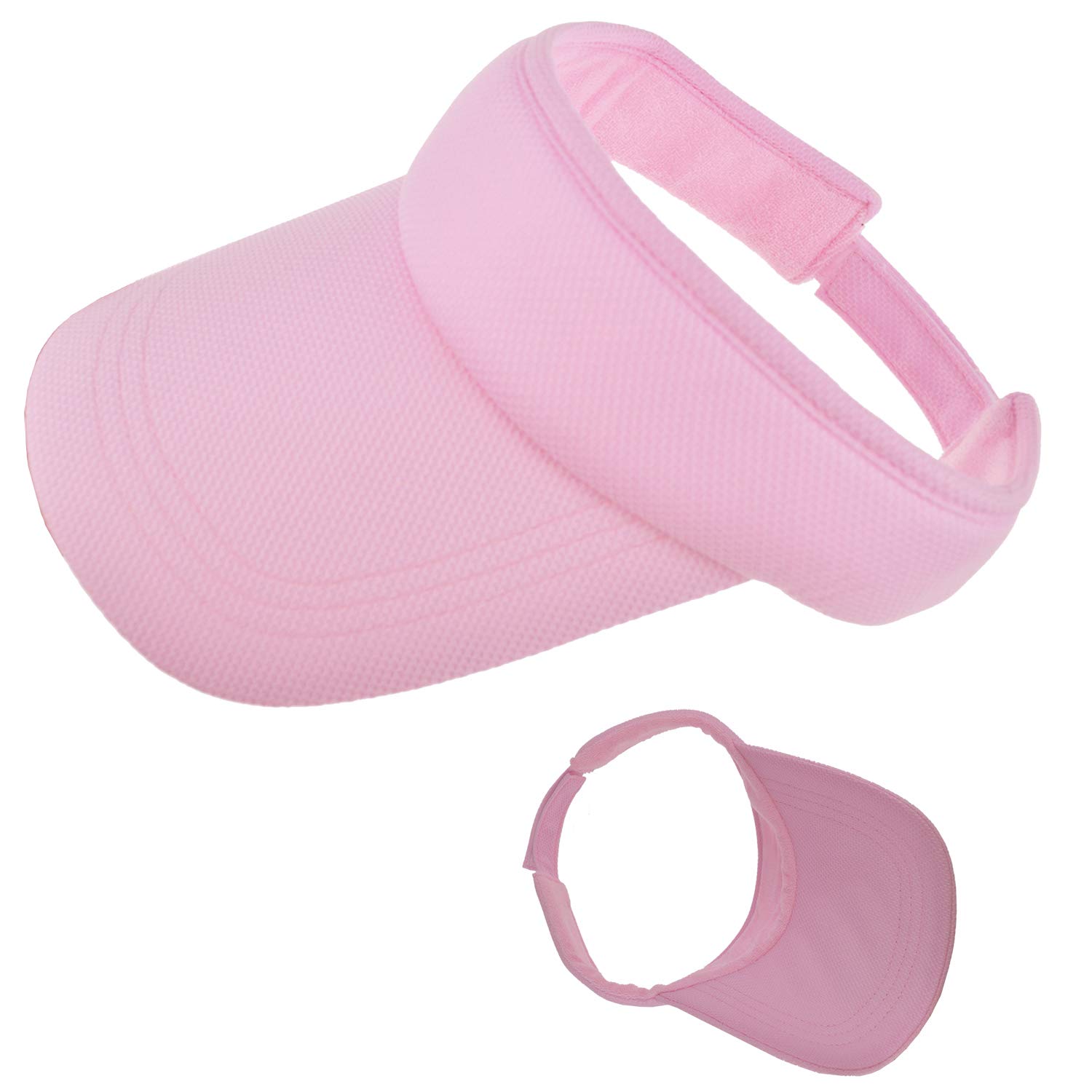 Pink Sun Visors for Women and Girls, Long Brim Thicker Sweatband Hats Caps