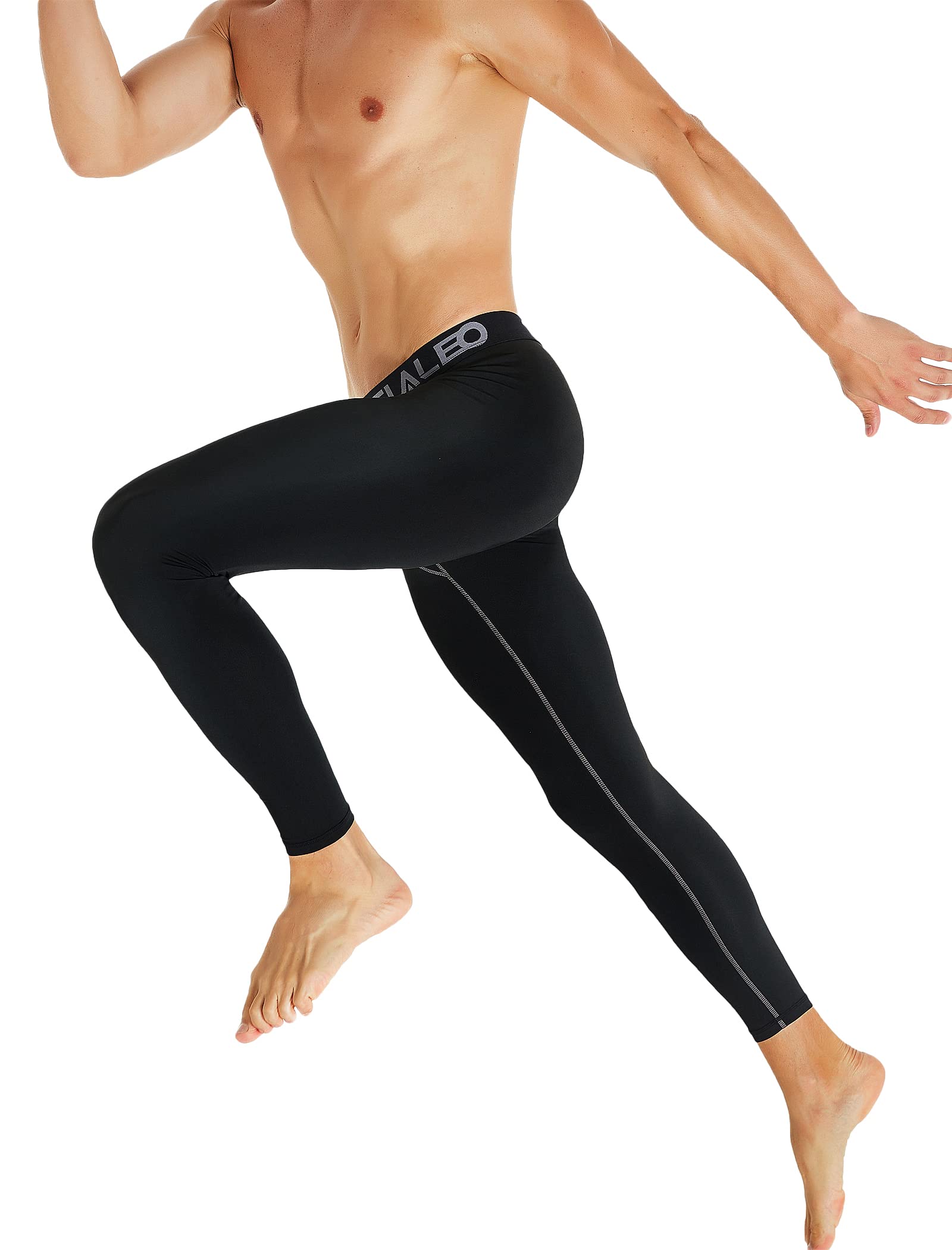 TELALEO 4 Pack Men's Compression Pants Leggings Sports Tights Performance Athletic Baselayer Workout Running M