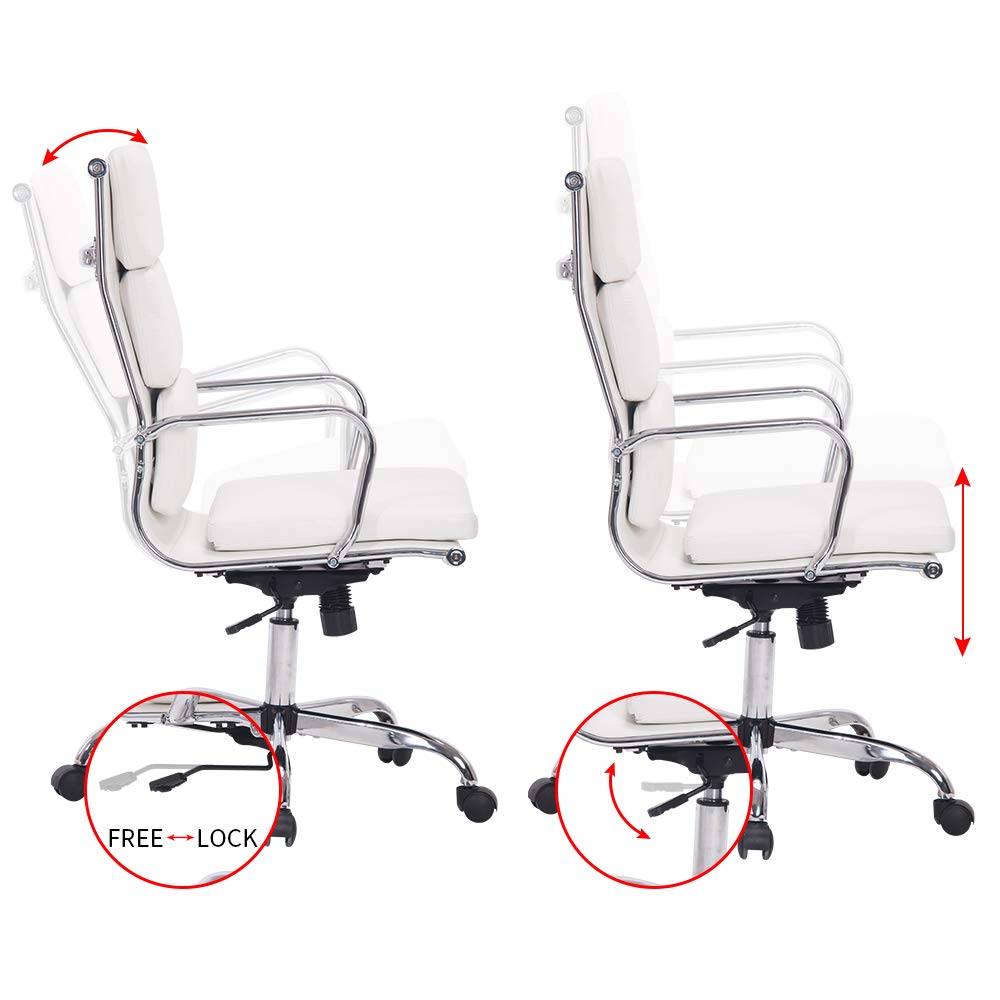 Sidanli White Ergonomic Office Chair for Company or Home.
