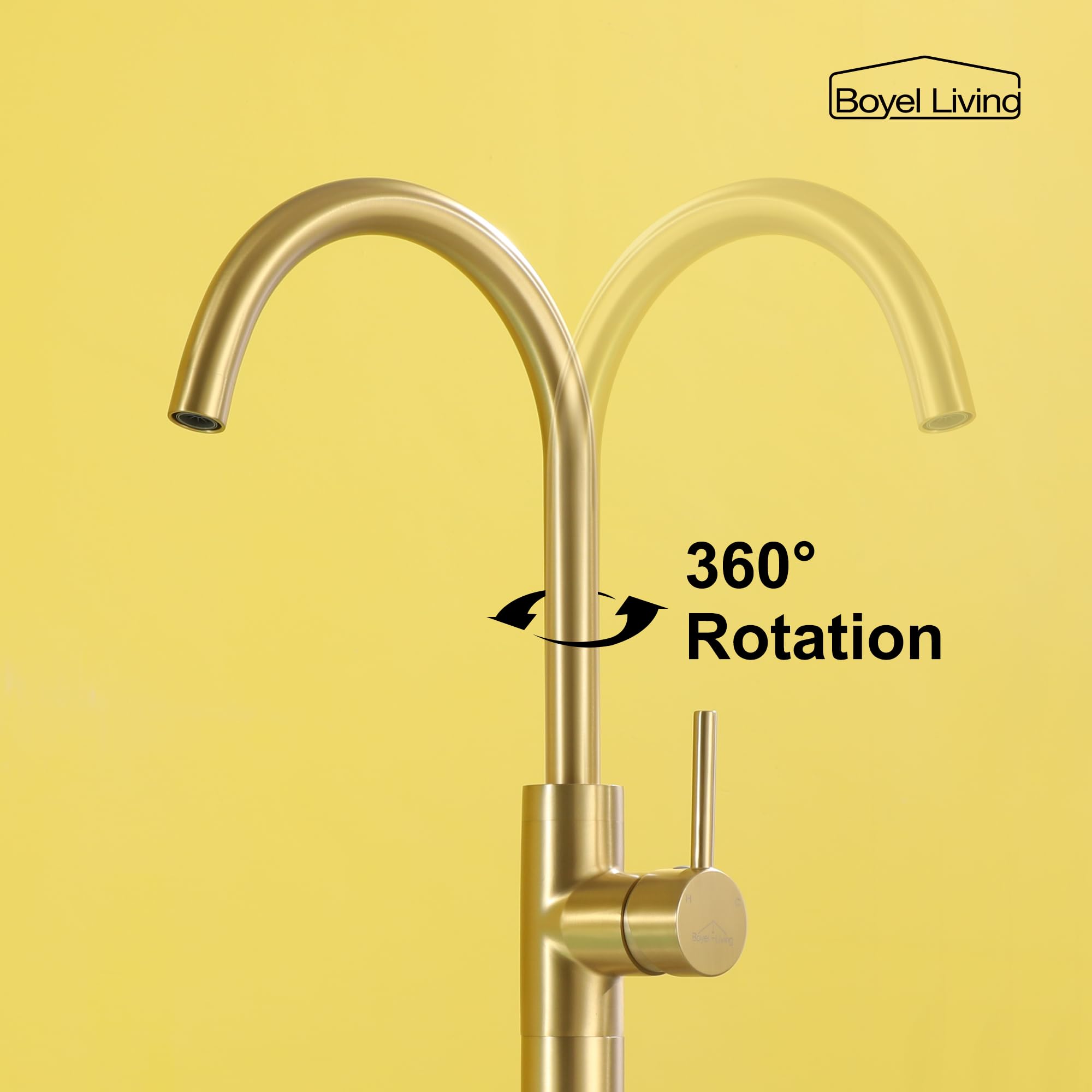 Premium Freestanding Bathtub Filler Faucet Brushed Gold Single Handle Bath Tub Faucet Solid Brass Tub Filler Facuet for Bathtub