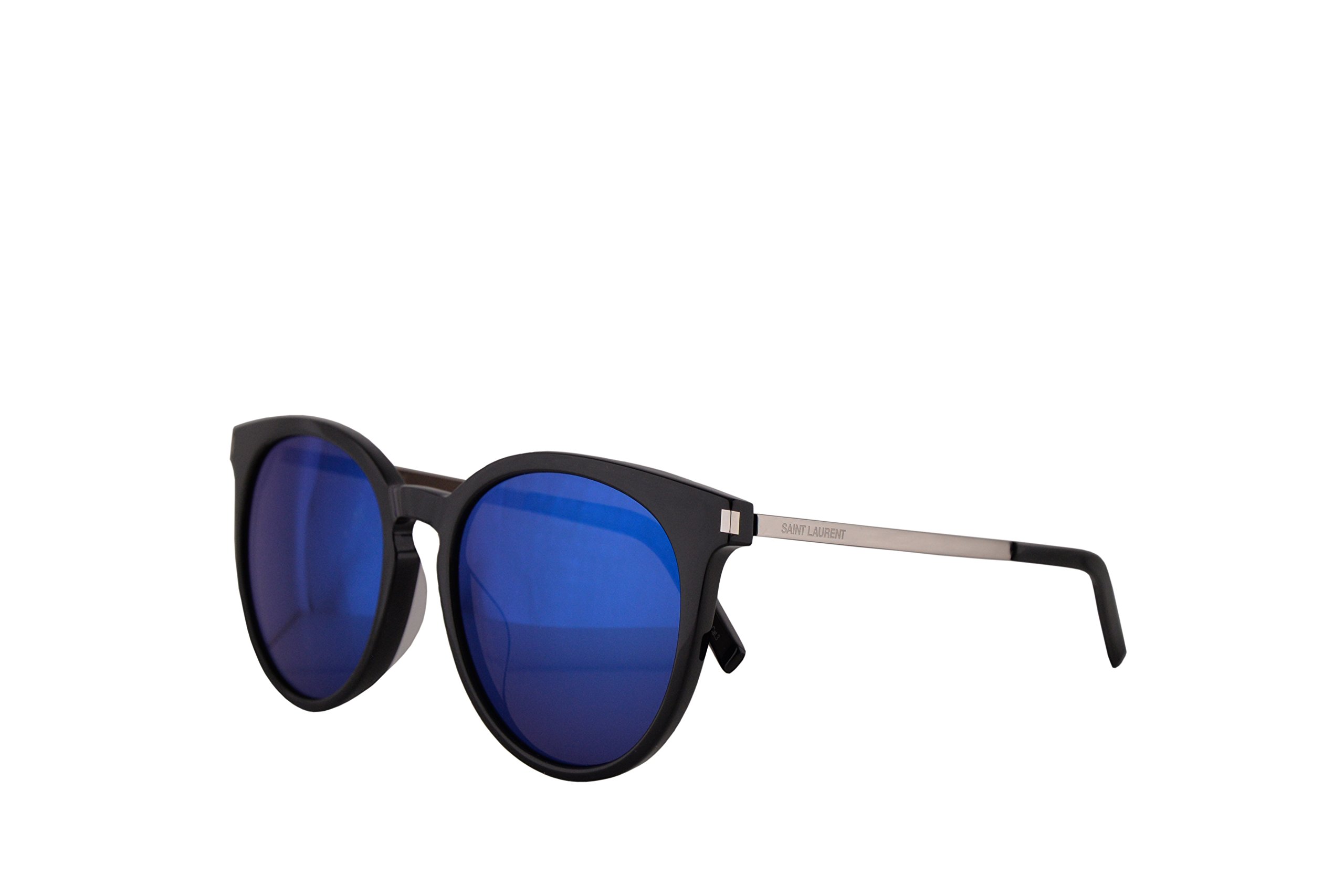 Saint Laurent Sunglasses SL 25/K Black Silver w/Blue Lens 55mm 001 SL25K SL 25K SL25/K