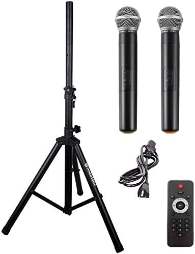 PRORECK Freedom 12 Portable Wireless 12-Inch 500 Watt Powered Dj/PA Speaker Karaoke System with Bluetooth/USB Drive Read/SD Card Reader/FM/Remote Control/Wireless Microphones (12 INCH SPEAKER)