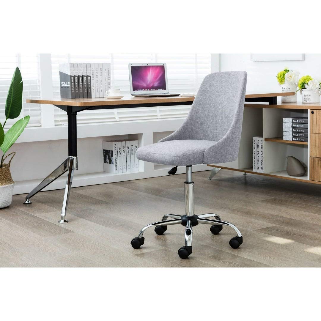 Porthos Home Roache Hemp Fabric Upholstery Swivel Office Chair Green