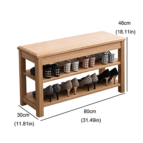 PONNYC Classic Shoe Rack Bench Home Multi-Layer Storage Shelf Shoe Stool Entrance Change Shoe Stool Suitable for Porch Corner Corridor