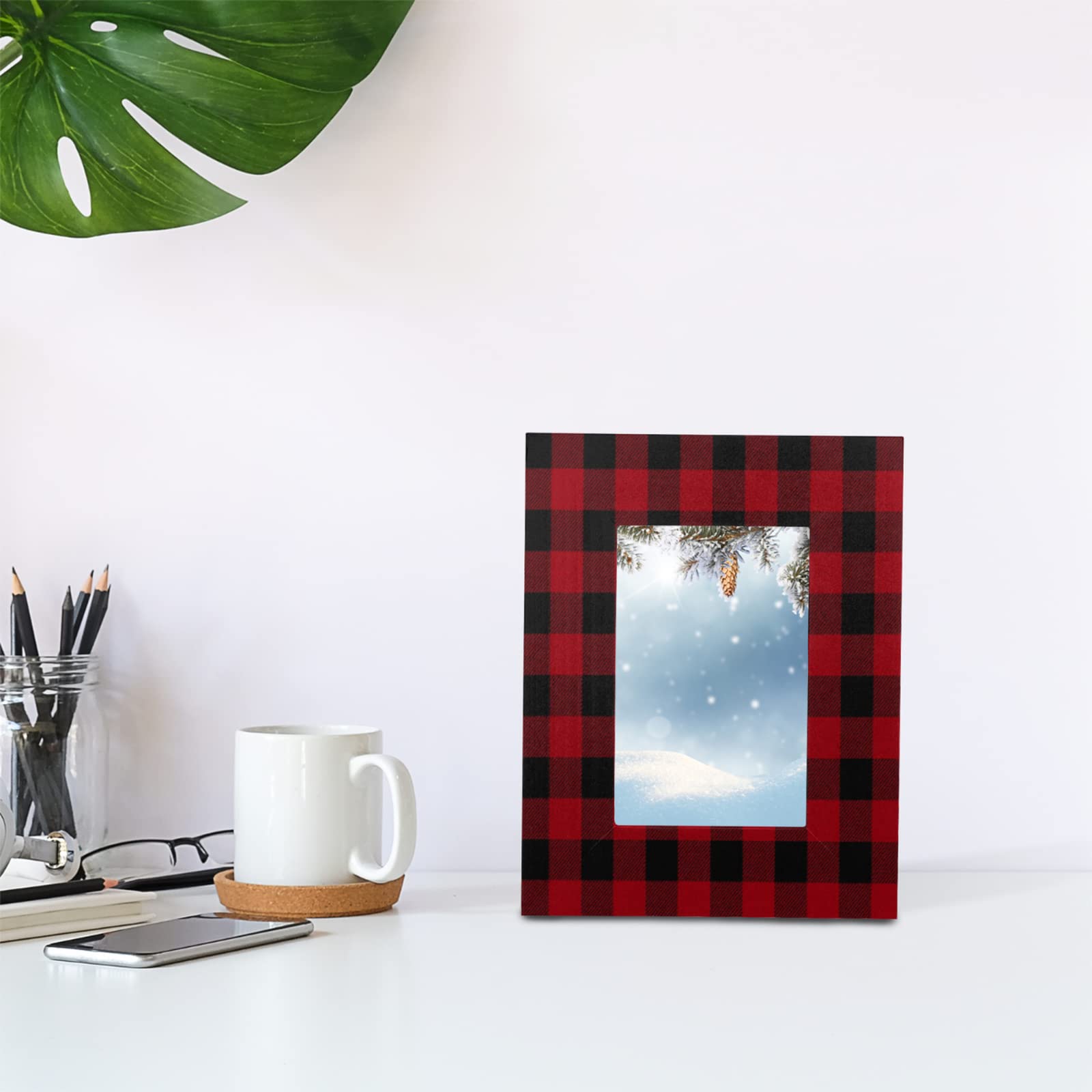 Pardick Spider Web Red 4x6 Picture Frame Wood Photo Display Without Mat Photo Frames for Tabletop Decor