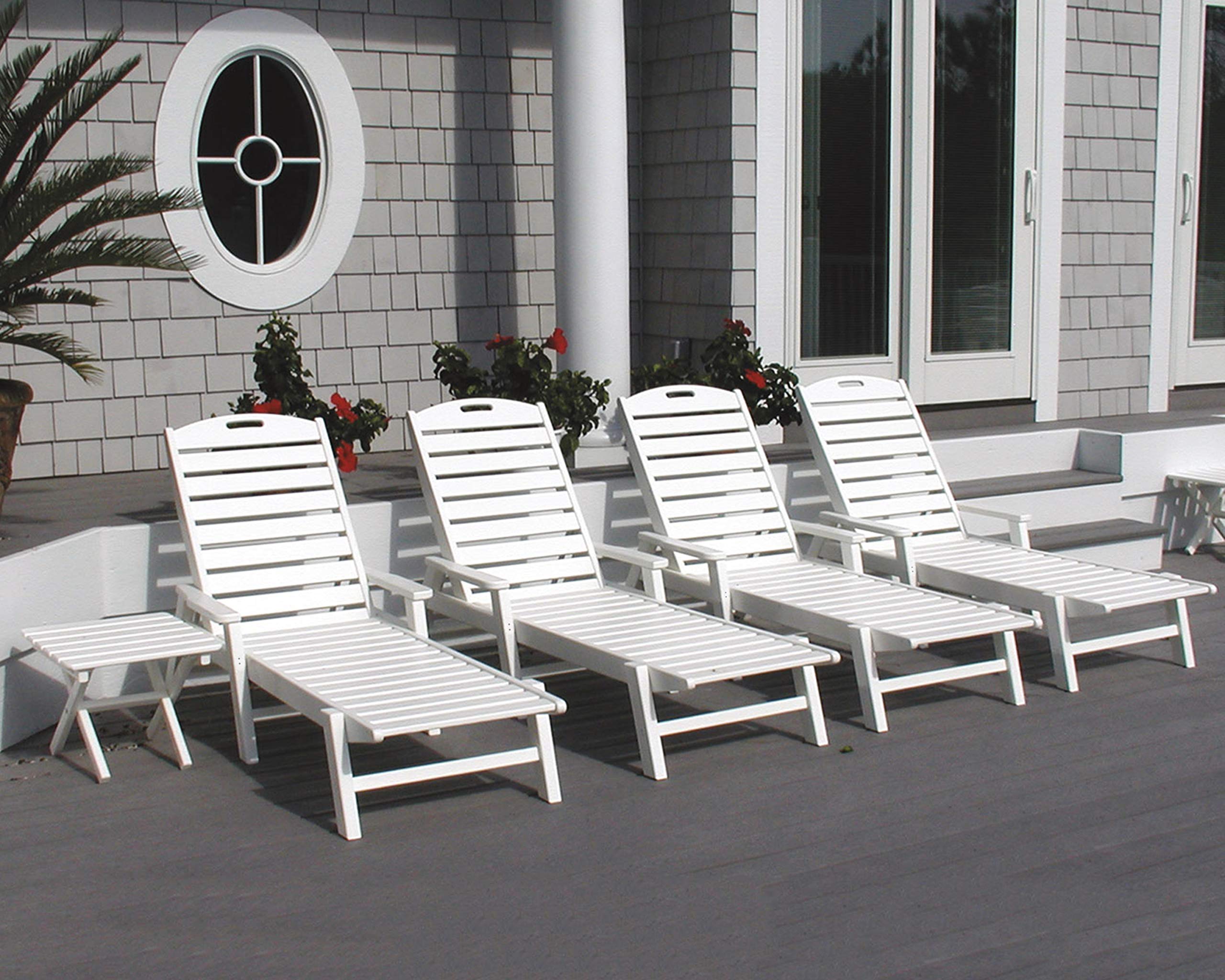 POLYWOOD NCC2280MA-P Nautical Arms Chaise, 78.5in. x 27in. x 39in, Black