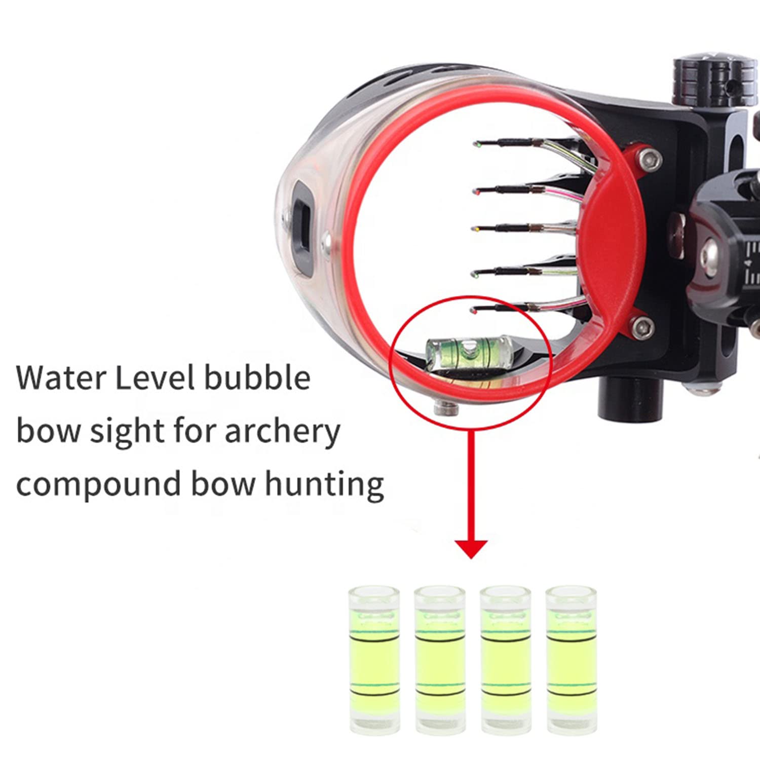ZRM&E 12PCS Archery Bow Sight Bubble Level Transparent Bubble Spirit Level for Archery Replacement Accessories, Cylindrical Spirit Level 6.5x18mm