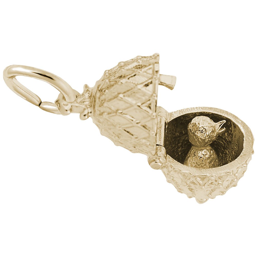 Rembrandt Charms Gold Plated Sterling Silver Easter Egg Charm Pendant
