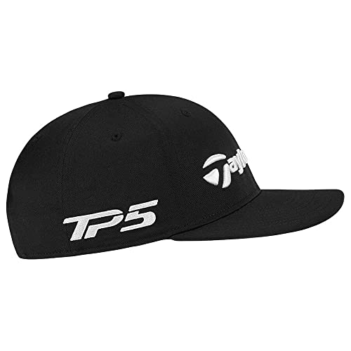 TaylorMade Golf Standard Tour Flatbill Hat, Black, Medium