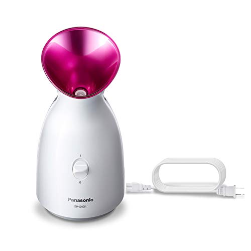Panasonic Nano Ionic Compact Design with One-Touch Operation Facial Steamer with Ultra-Fine Steam - Spa Like Face Steaming At Home to Moisturize and Deeply Cleanse Skin, White / Pink