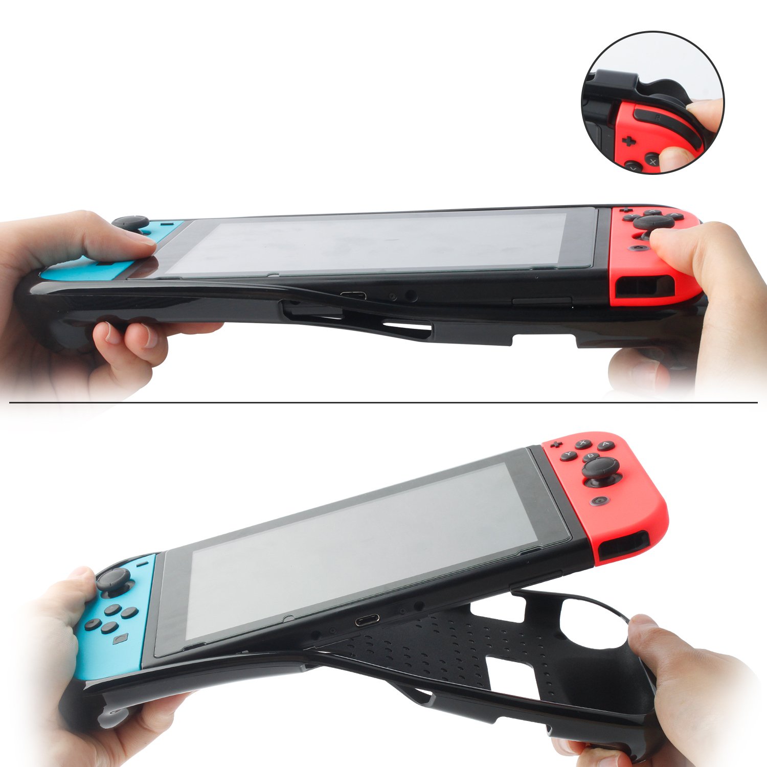 Protective Case for Nintendo Switch 2018,Grip Cover Case with Shock-Absorption and Anti-Scratch Design Soft & Comfortable TPU Case for Nintendo Switch Console (Black)