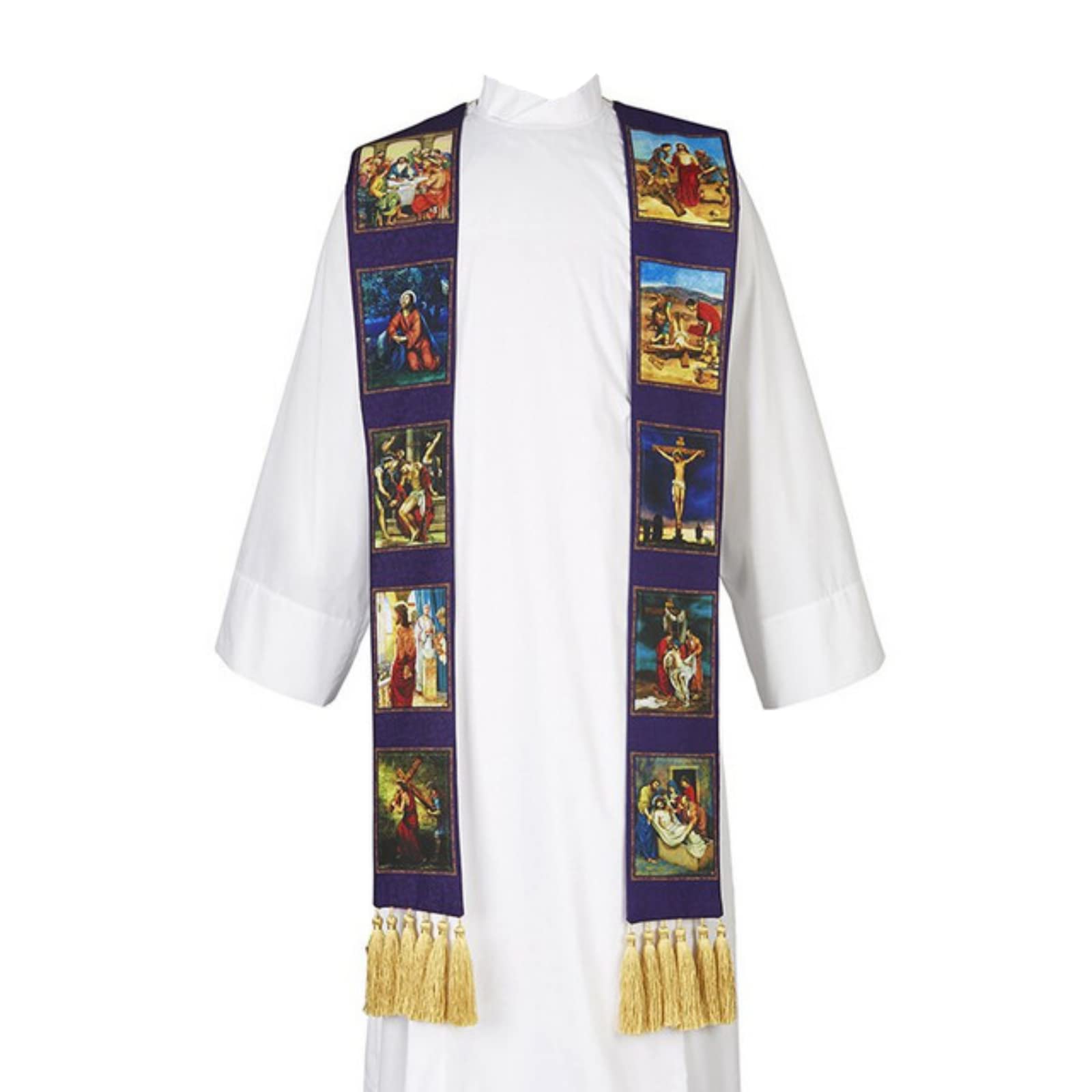 Purple Lenten Story Overlay Stole, 110 Inch