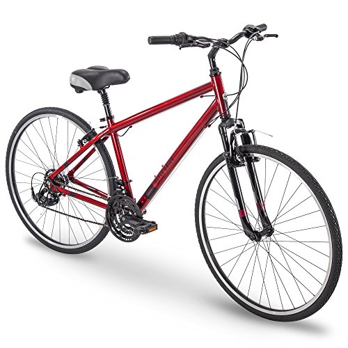 ROYCE UNION RMY 700c Mens 21-Speed Hybrid Comfort Bike, 21" Aluminum Frame, Metallic Red