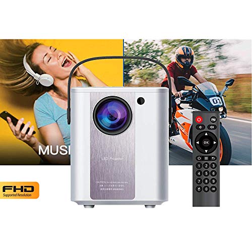 Portable Mini Projector Outdoor 5500Lux Full HD 1080P and 120'' Display Supported,HiFi Speaker Portable Wireless Mirroring Projector for TV Stick/PC/PS4/HDMI Home Theater