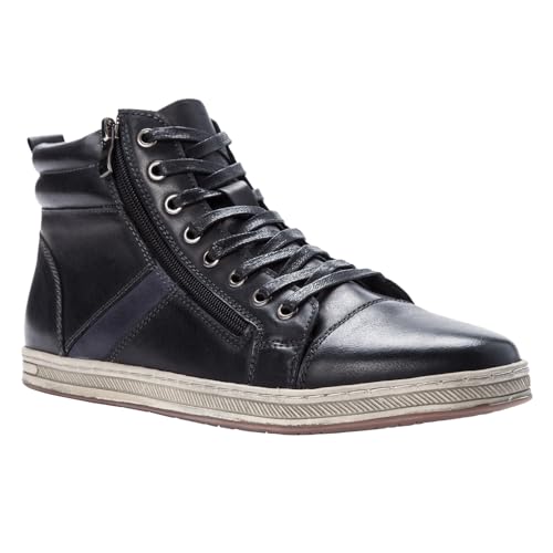 Propét Mens Lucas Hi Skate Shoe, Black, 14 US