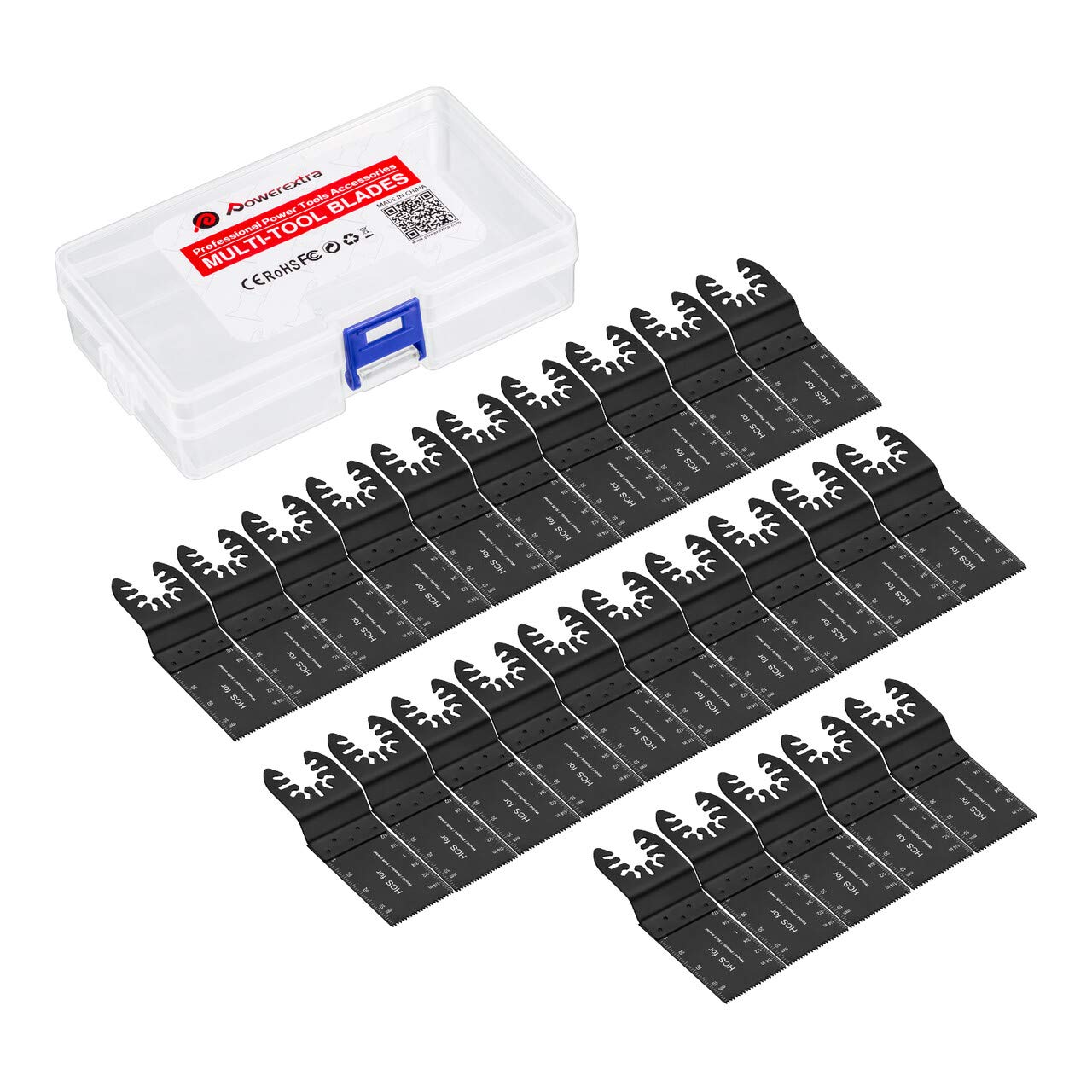 Powerextra 25 Wood Oscillating Multitool Quick Release Saw Blades Compatible with Fein Multimaster Porter Cable Black & Decker Bosch Craftsman Ridgid Ryobi Makita Milwaukee Dewalt Rockwell