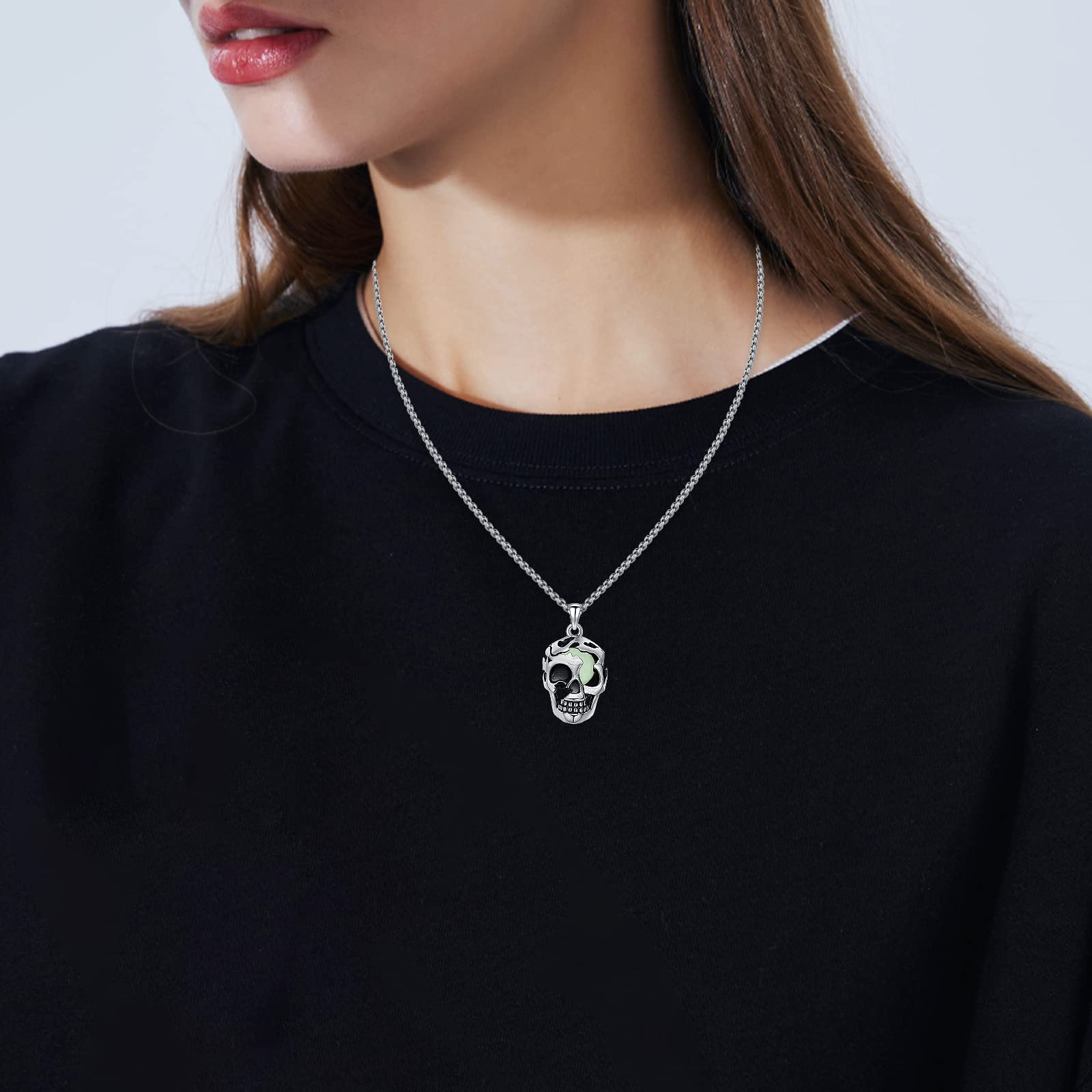 TRISHULA Firefly Necklace, 925 Sterling Silver Glow in the Dark Firefly Lightning Bug Pendant for Women Luminous Firefly Jewelry Gift for Christmas Birthday