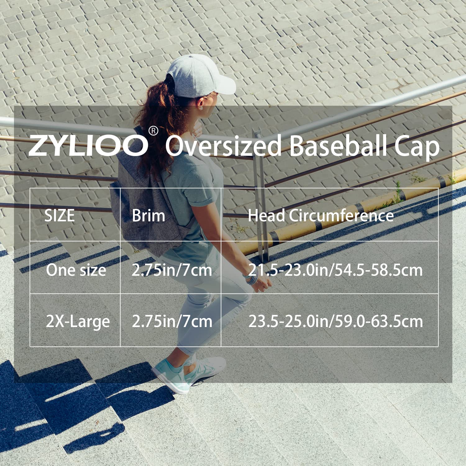 Zylioo Oversize XXL Athletic Baseball Cap,Large Hat for Big Heads 23.5-25",Adjustable Plain Dad Cap Washed Black