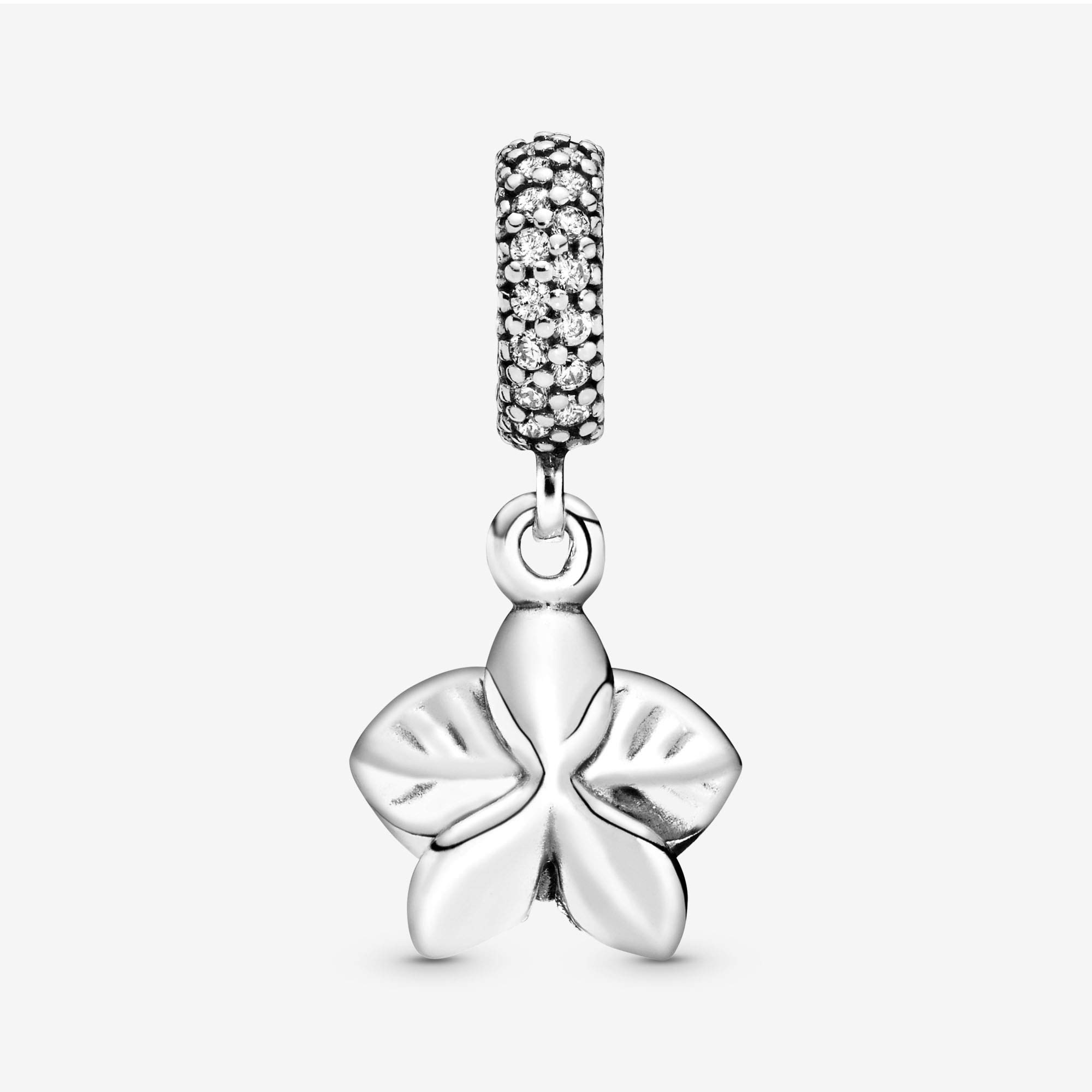 Pandora Jewelry Purple Orchid Cubic Zirconia Charm in Sterling Silver