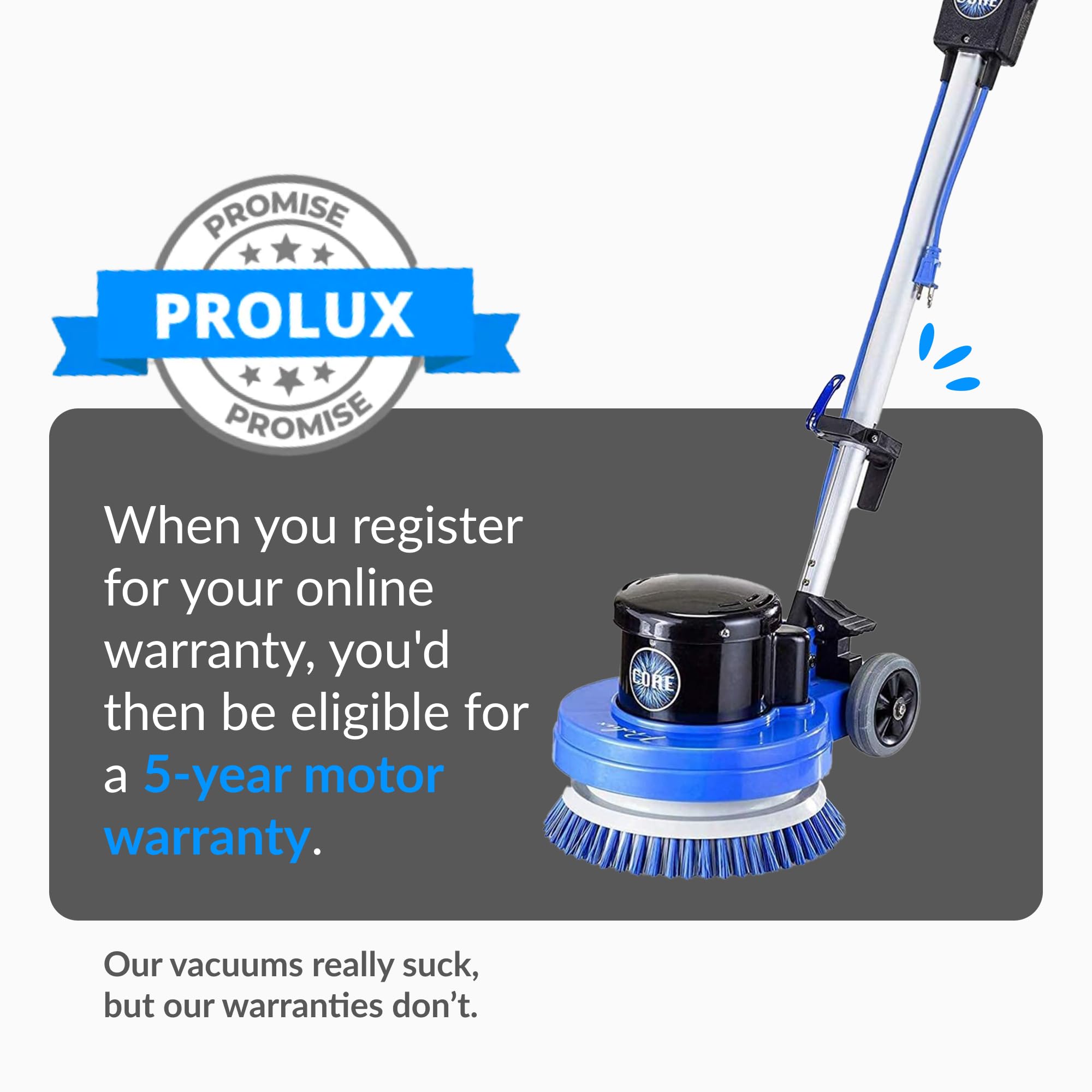 Prolux Core Medium Duty Single Pad Commercial Polisher Floor Buffer Machine Tile Scrubber, 13 Inch Medium Duty