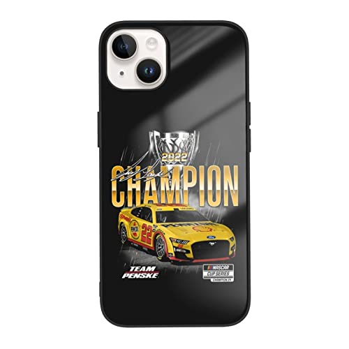 RATRIG Joey Logano 22 Compatible with iPhone 14/Plus Glass Case Bumper Protective Slim Shatterproof Shockproof Scratch Resistant Not Yellowing