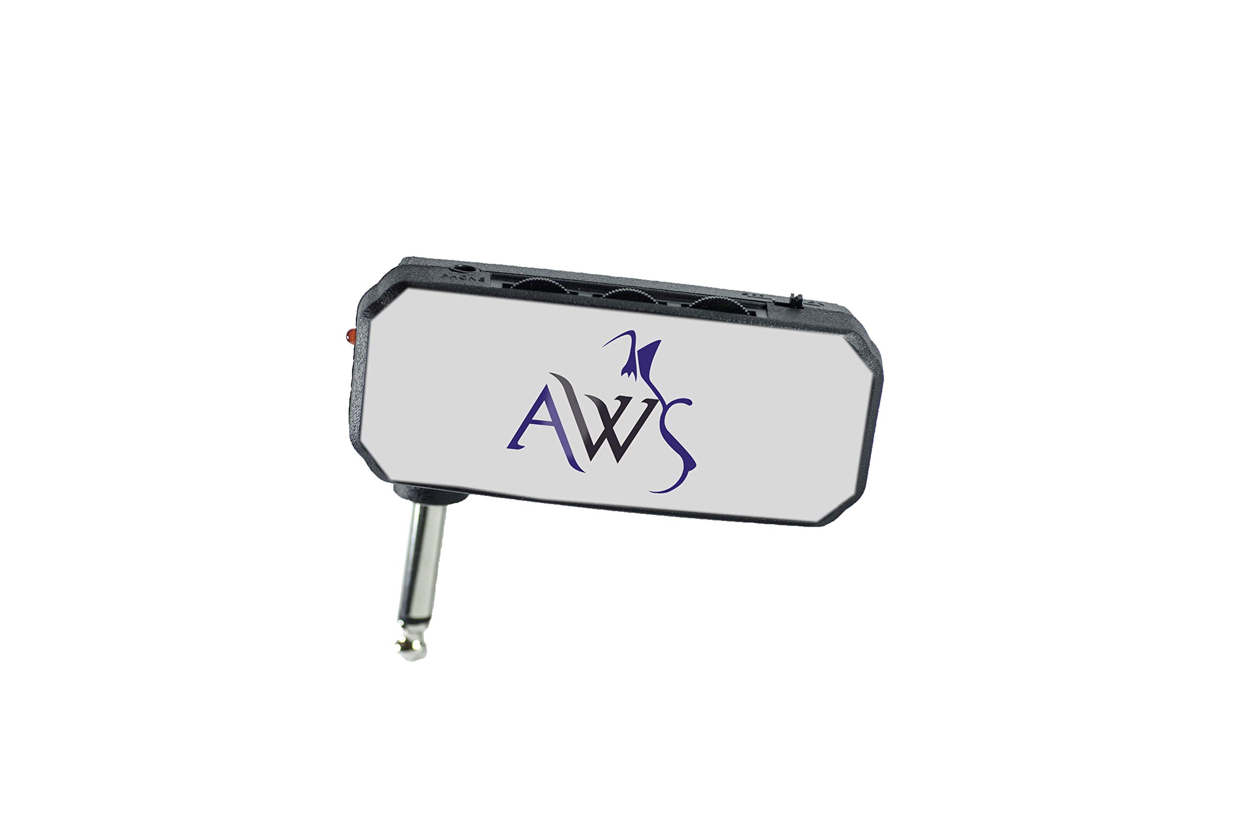 Portable Guitar Headphone Amplifier by AlphaWolff Supply - AUX Cable Connection and Volume Control - Easy to Use Acoustic SoundĀ - Practice and Play Music in Complete Silence