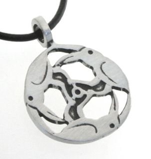 Pewter Triple Raven Poe Gothic Pendant on Leather Necklace