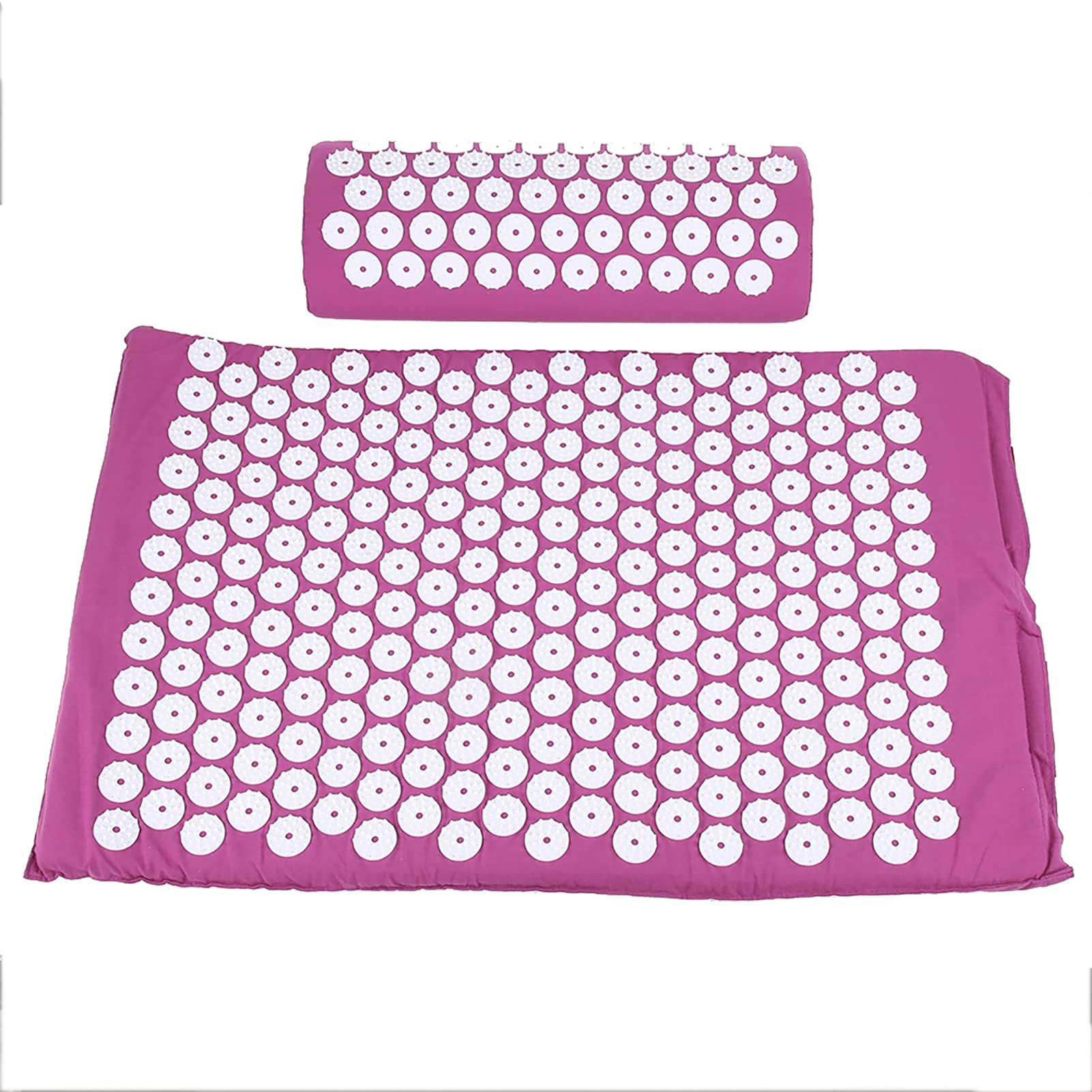 Vifemify Acupressure Cushion Pillow Set Acupuncture Massage Yoga mat Pain Relief with Tote Bag Convenient and Practical(Purple)