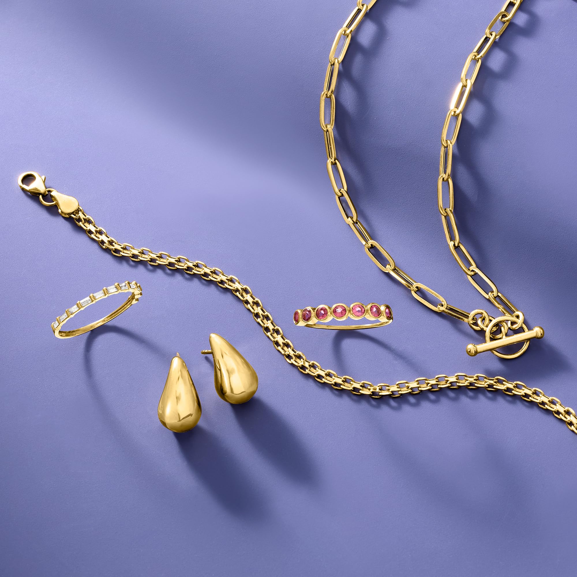 RS Pure by Ross-Simons Italian 14kt Yellow Gold Bismark-Link Bracelet. 7 inches