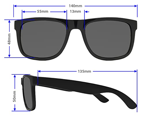 PZ Clear Frame Polarized Square Sunglasses Women Men - UV Protection Color Mirror Lens - Retro (3 Pack Transparent + Blue, Green, Red)