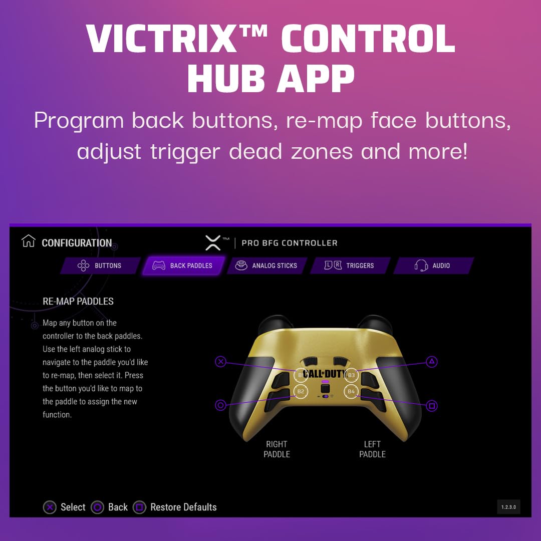 PDP Call of Duty Modern Warfare 2 Victrix Pro BFG Wireless PlayStation 5 Controller for PS4/PS5/PC - COD MW2 Las Almas Golden Cartel Edition